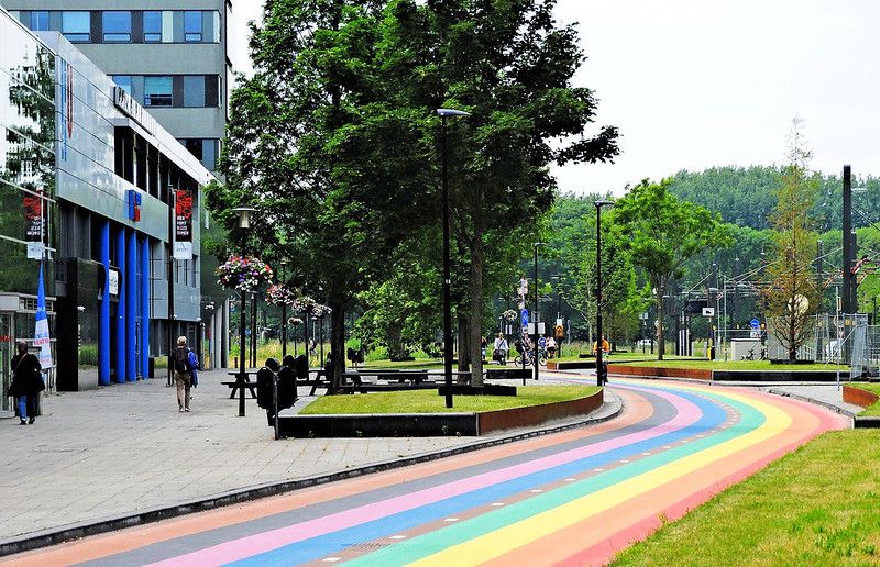 Visit Rainbow bike path Utrecht Science Park (Regenboogfietspad ) in ...
